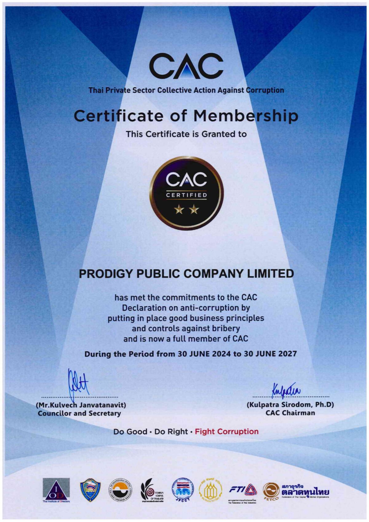 Award and Accreditations - Prodigy Public Company Limited.
